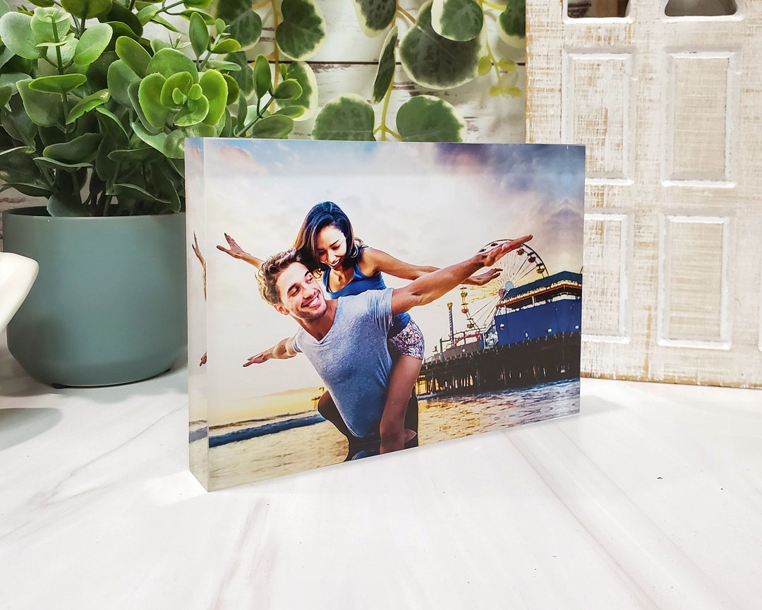 Acrylic Glass Photo Frame Block, Custom Acrylic Block Photo, Wedding ...