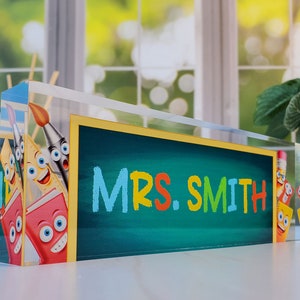 Personalized Teacher Desk Name Plate, Teacher Name Plate, Teacher Gift ...