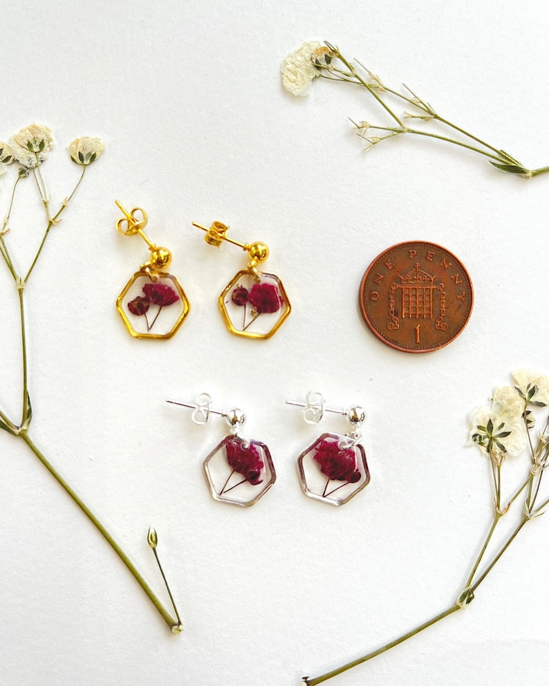 Handmade Pressed Flower Earrings Real Floral Earrings - Etsy UK