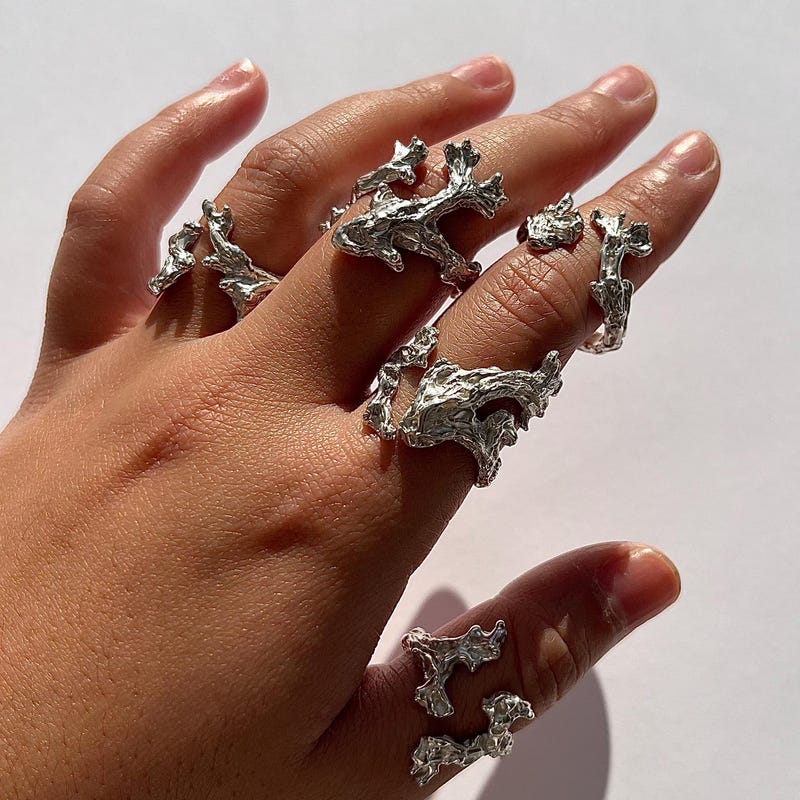 Cast Silver Ring - Etsy