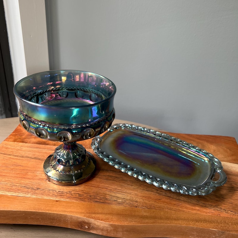 Carnival Glass Candy Dish - Etsy