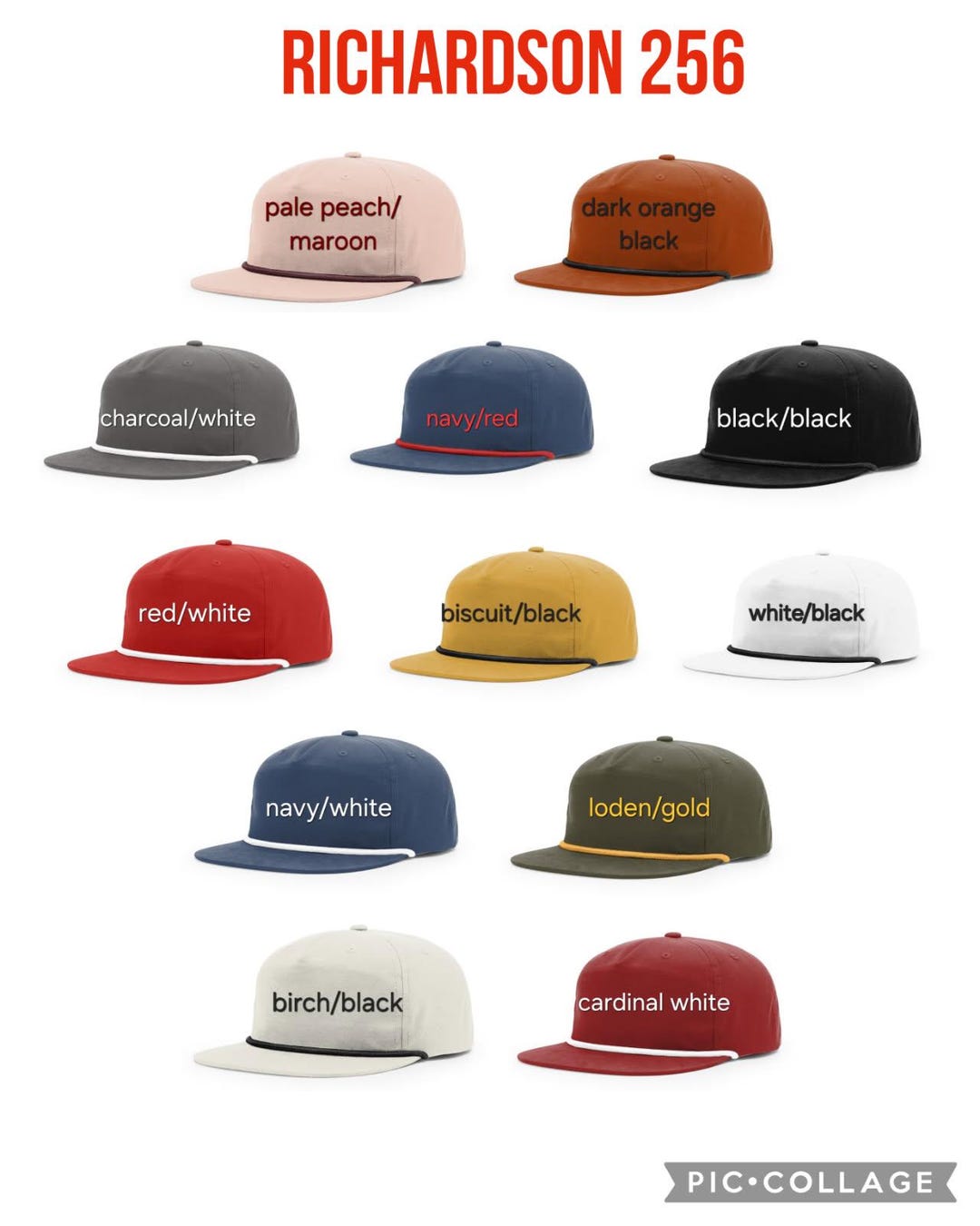 12 Pack Embroidered Richardson 256 Caps - Etsy