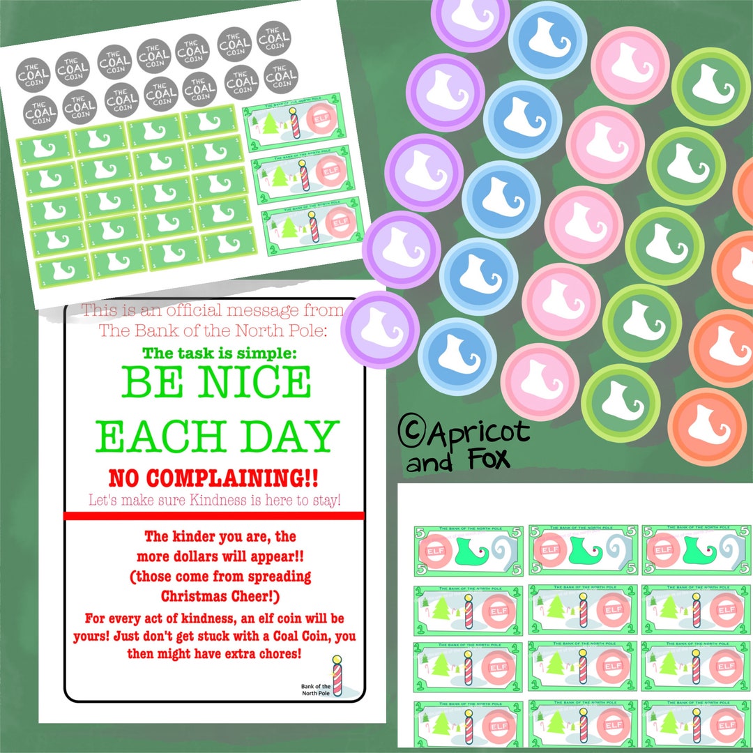 Elf Printables, Elf Props, Elf Accessories: Christmas Bucks and Coins ...