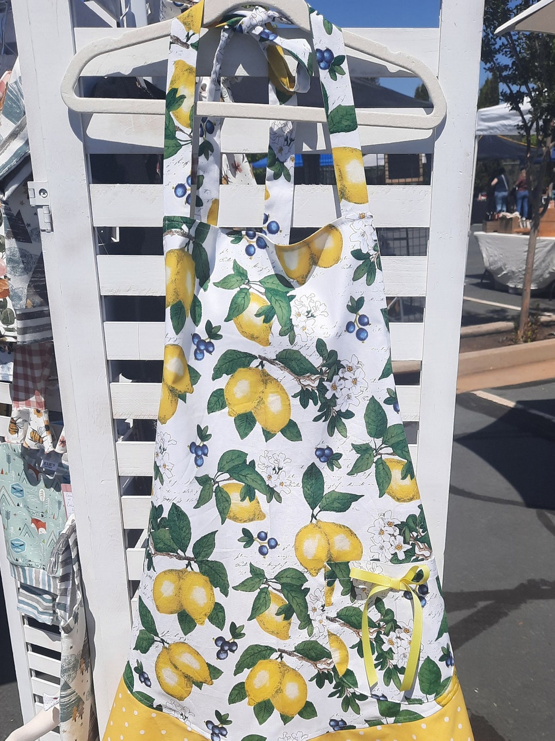 Adult Apron Lemon Apron Kitchen Apron Vintage Apron Kitchen Apron Lemon Decor Etsy