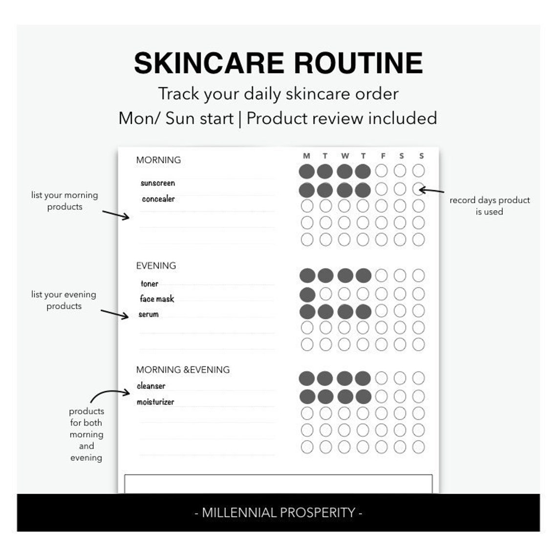 Skincare Routine Skincare Tracker Printable Editable PDF - Etsy Skincare Routine Skincare Tracker Printable Editable PDF - Etsy