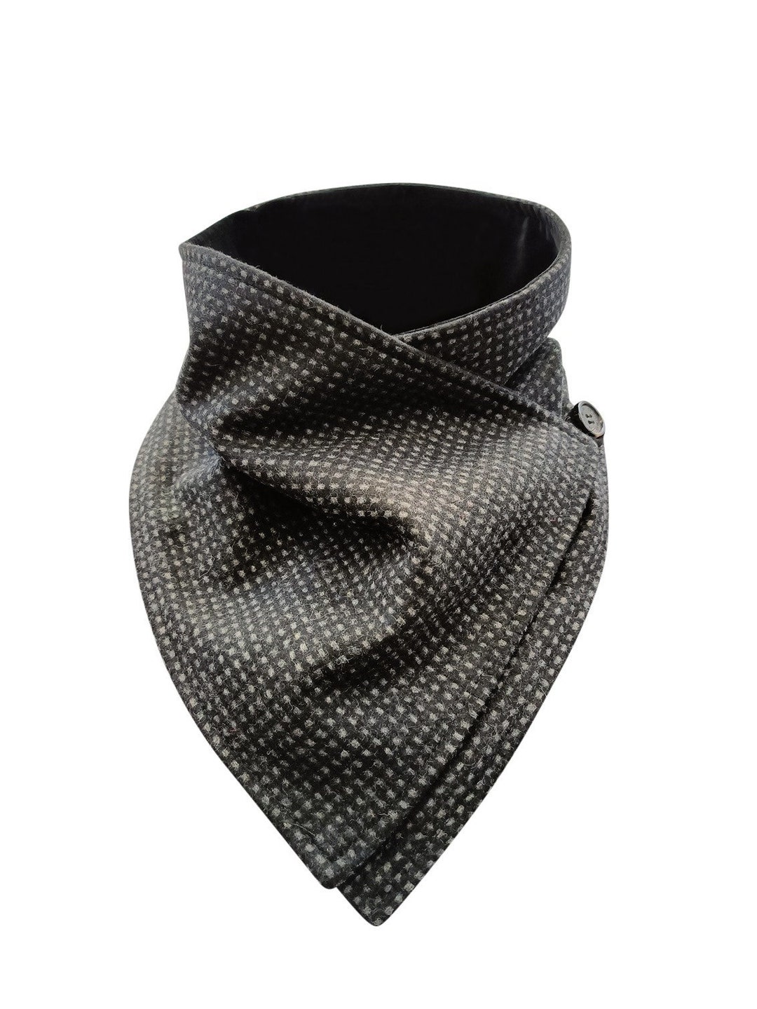 Celtic Tweed Black Check Snood Reversible Black Velvet Snood - Etsy