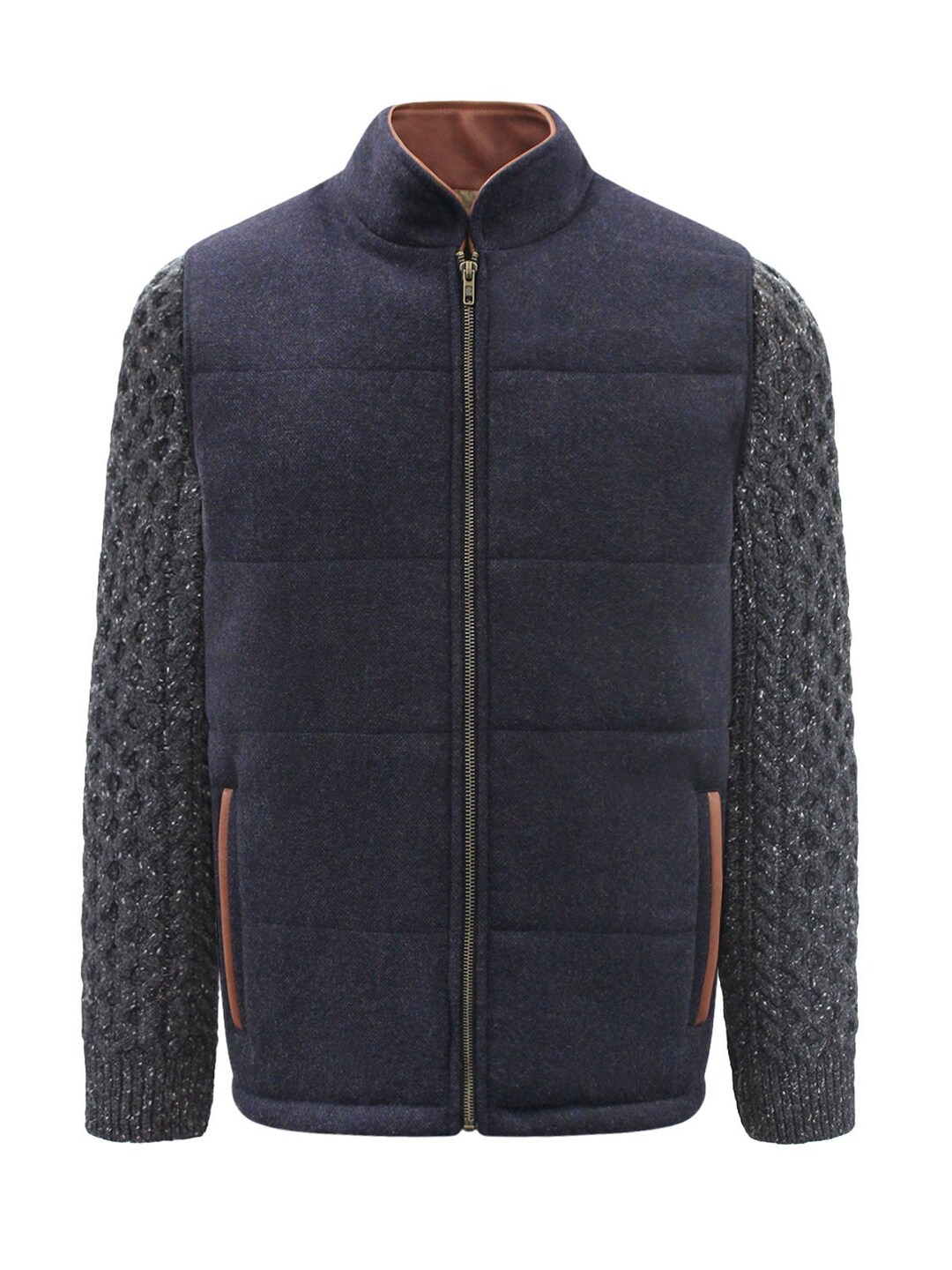 Celtic Tweed | Men's Navy Shackleton Jacket With Charcoal Cashmere ...