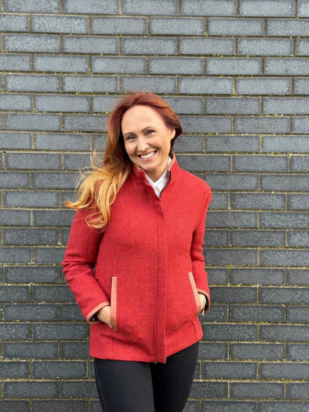 Celtic Tweed | Women's Orange Tweed Jacket | Irish Wool Blazer ...