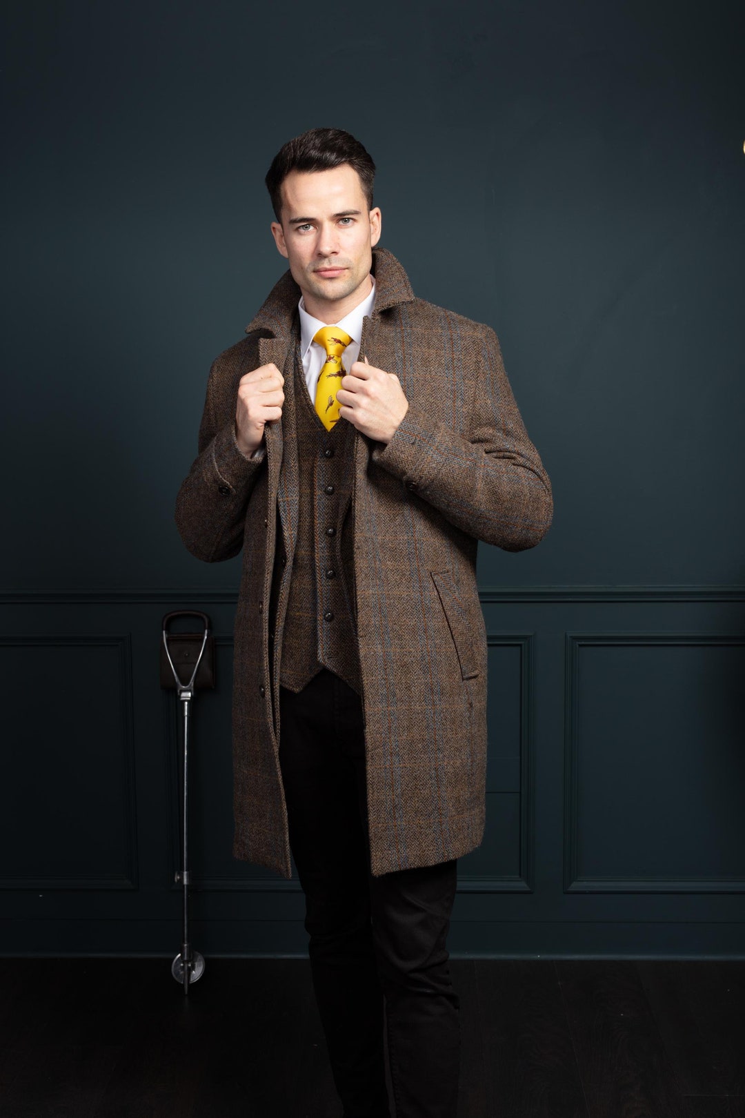 Celtic Tweed | Horse Brown Hunting Tweed City Coat | Men's Winter Coat ...
