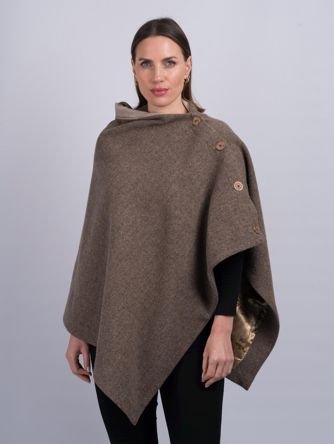 Celtic Tweed | Women's Fawn Wool Cape | Irish Tweed Cape | Handmade in ...