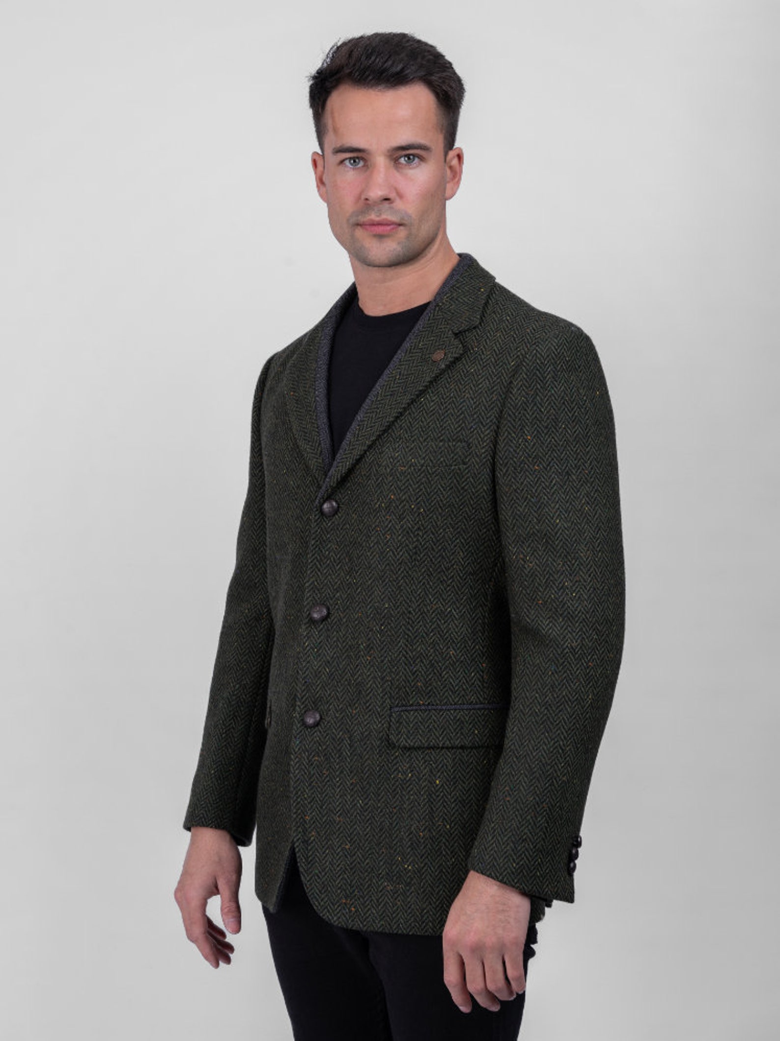 Casement Green Tweed Classic Fit Jacket Men's Blazer - Etsy