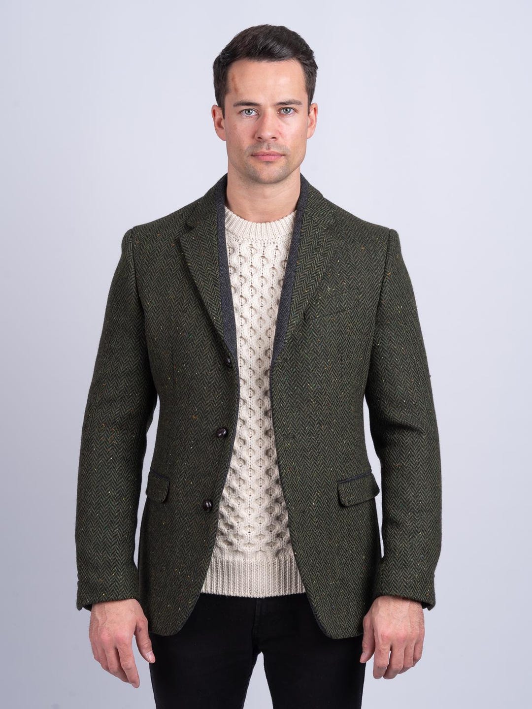 Celtic Tweed | Casement Tweed Jacket | Men’s Green Herringbone Tweed ...
