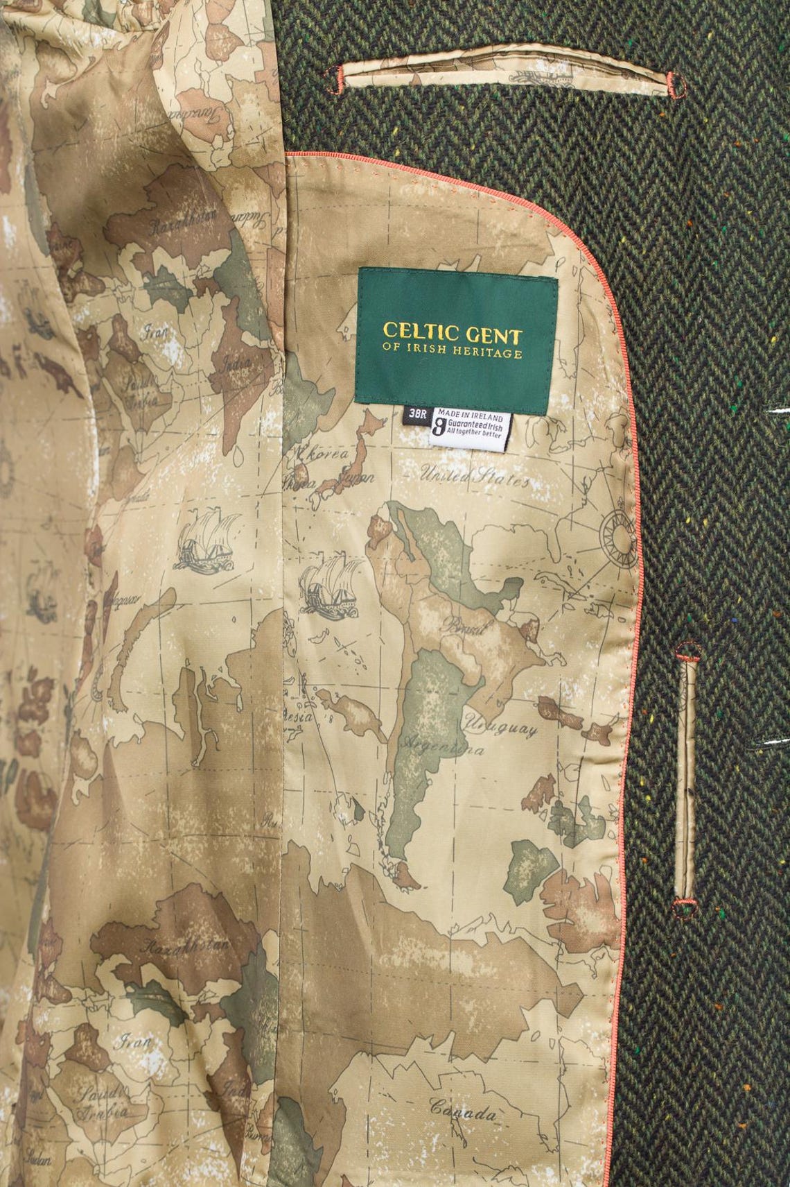 Celtic Tweed | Mcdonagh Green Herringbone Tweed Jacket | Irish Heritage ...
