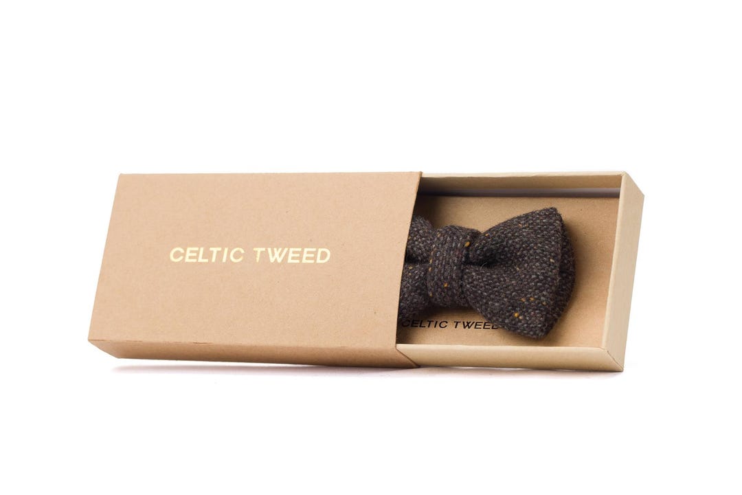 Celtic Tweed | Brown Hopsack Tweed Bow Tie | Handcrafted Bow Tie - Etsy