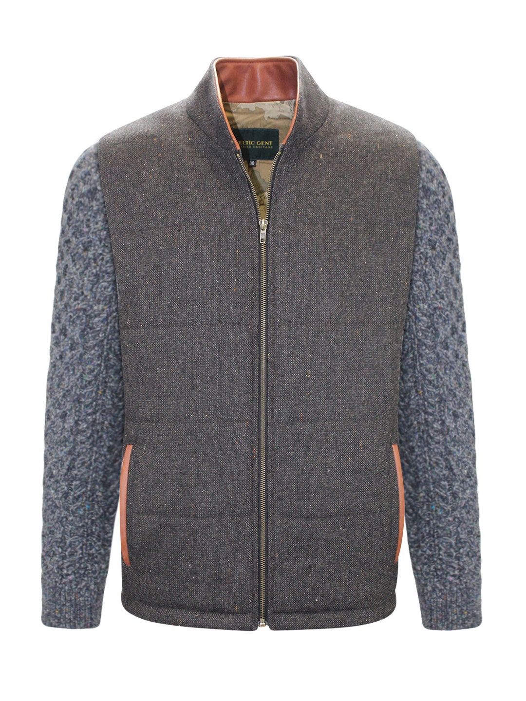 Celtic Tweed | Men's Brown Hopsack Shackleton Jacket With Navy Marl ...