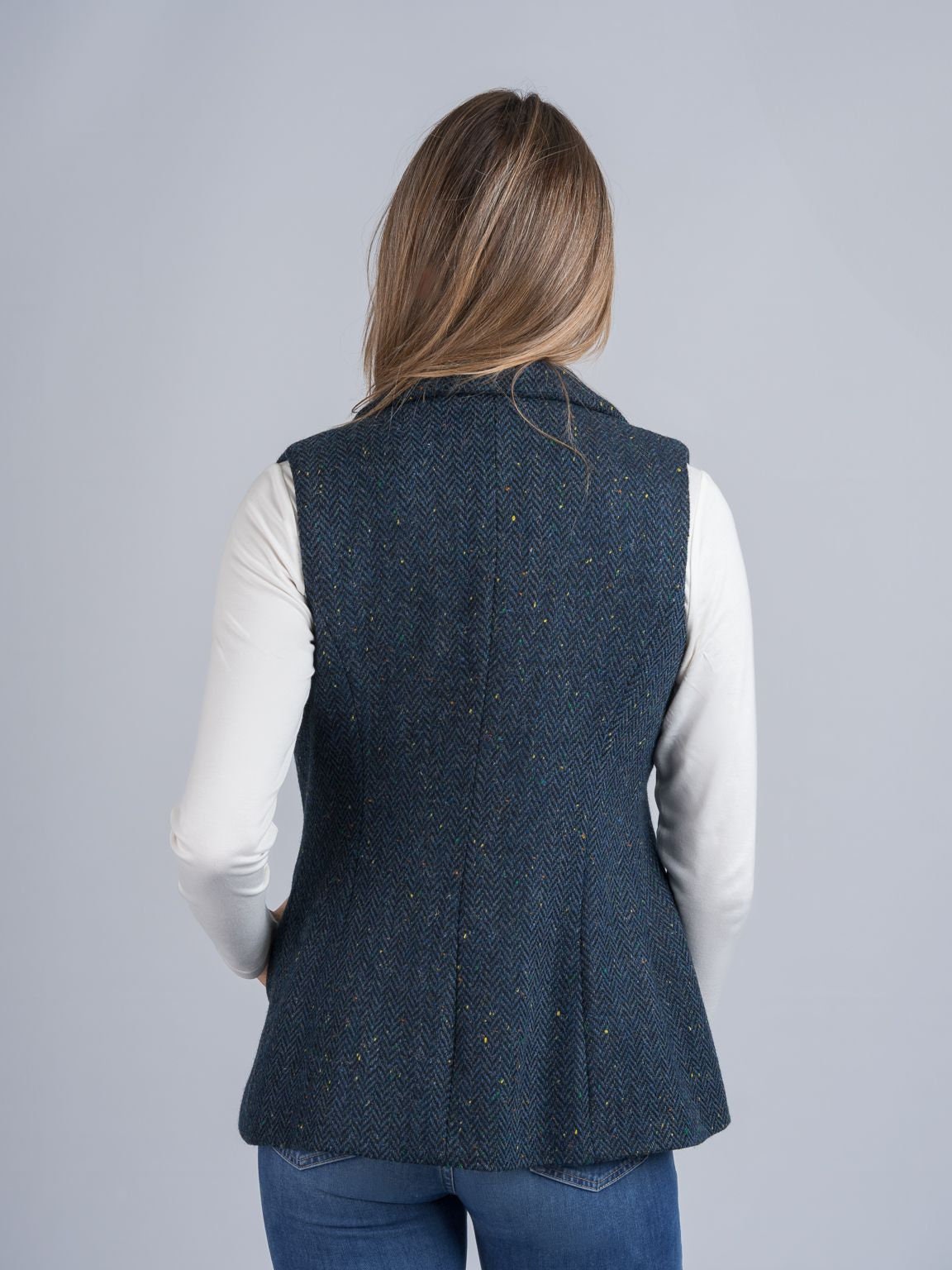 Celtic Tweed Blue Herringbone Tweed Gilet - Etsy