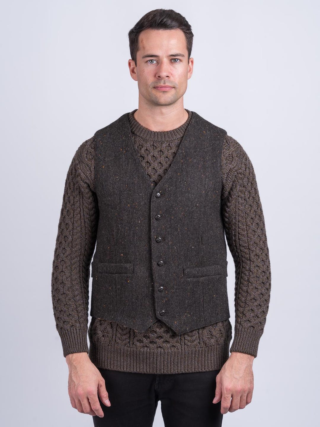 Celtic Tweed | Oscar Wilde Brown Hopsack Tweed Waistcoat | Groomsmen ...