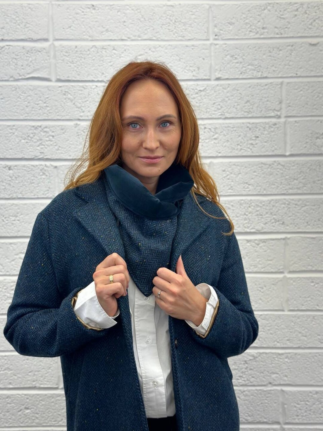 Celtic Tweed Blue Herringbone Tweed Snood Scarf Reversible - Etsy