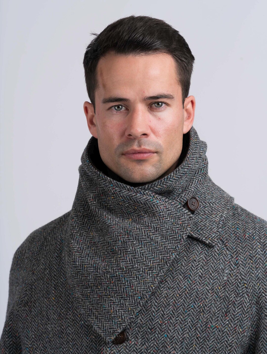 Celtic Tweed | Silver Grey Tweed Scarf | Tweed Snood | Handmade Wool ...