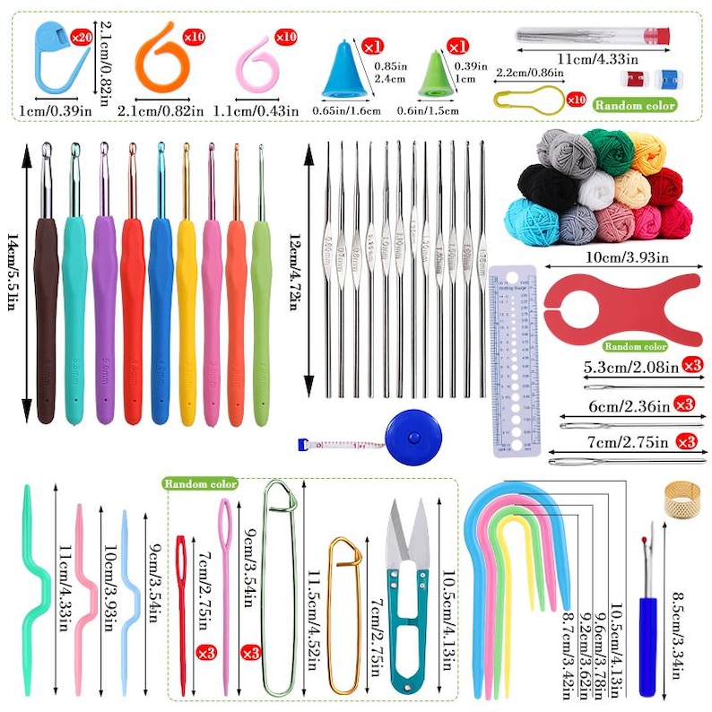 Complete Crochet Hook Kit With Yarn and Accessories – 85+ Pcs Knitting ...