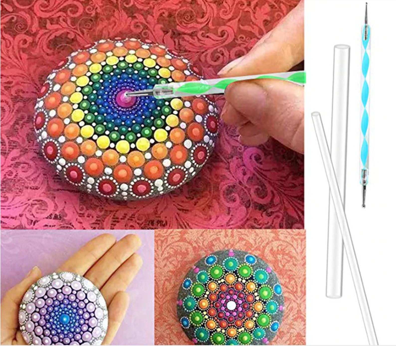16pcs/set Mandala Dotting Tools Painting Stencils - DIY Rocks Painting ...