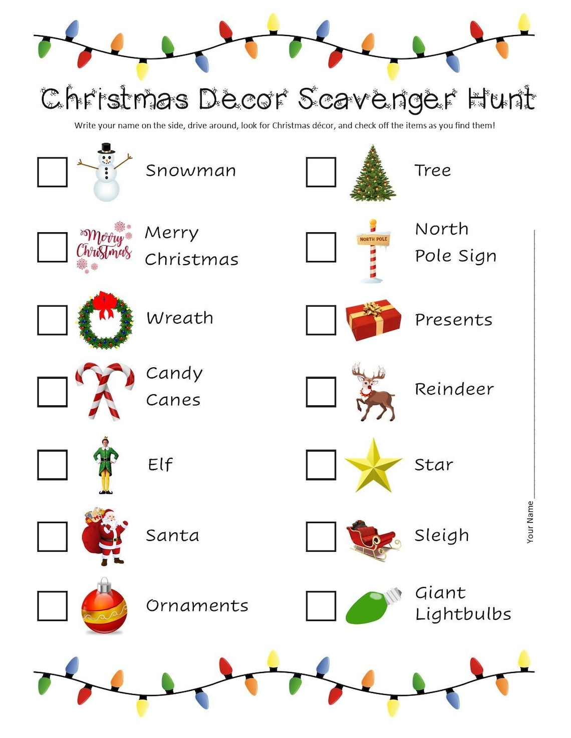 Christmas Decor Scavenger Hunt Printable - Etsy