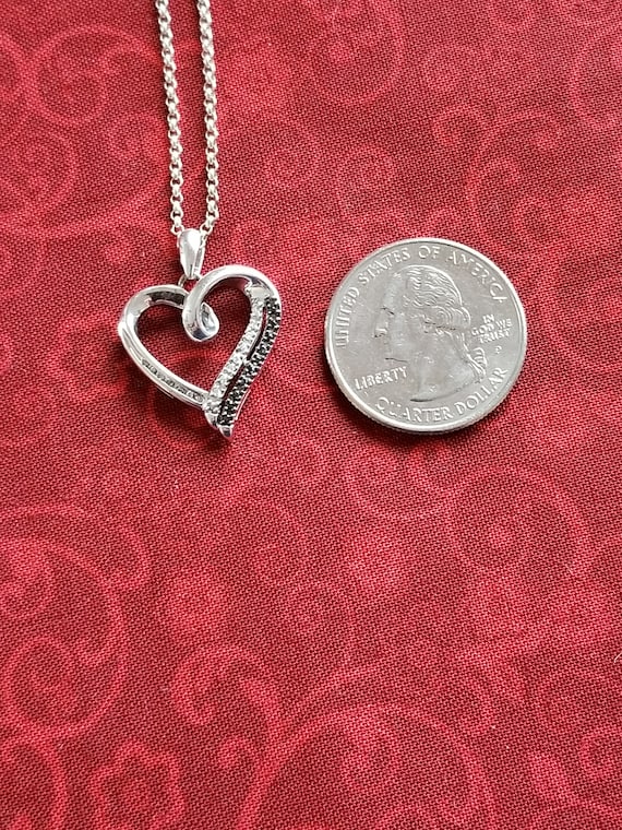 CP102 Diamonds in Sterling Silver Heart With Sterling Silver Necklace Vintage Etsy UK