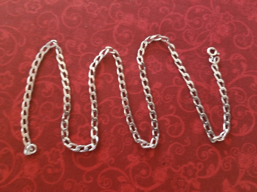 C135 Cadena de curb collar de plata de ley Vintage - Etsy España