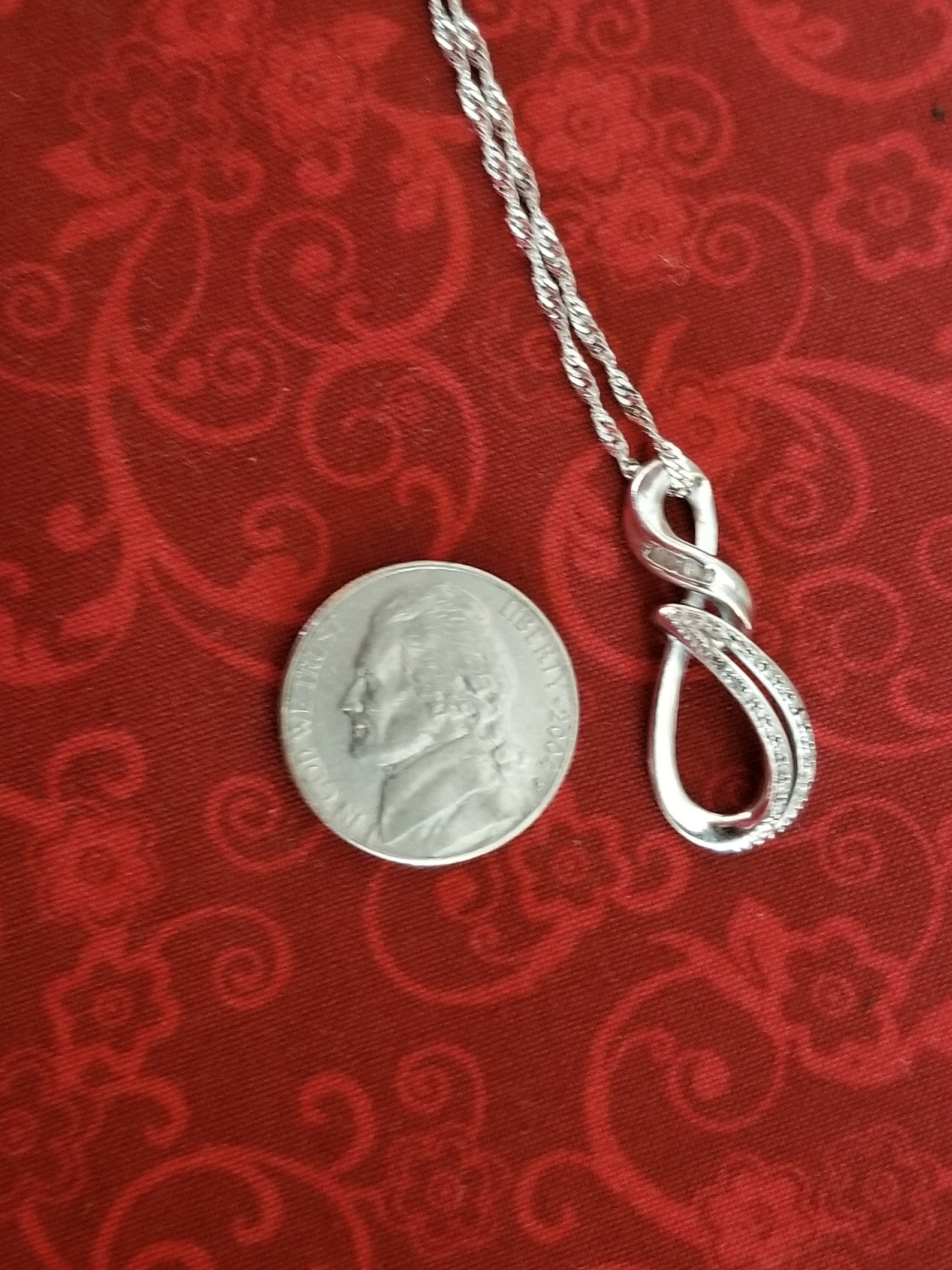 CP514 Infinity Diamond Slide With Sterling Silver Twisted | Etsy