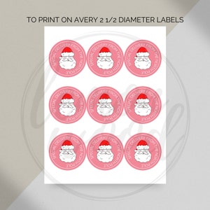 Pink Printable Digital Download Santa Stickers || Colored Printable ...