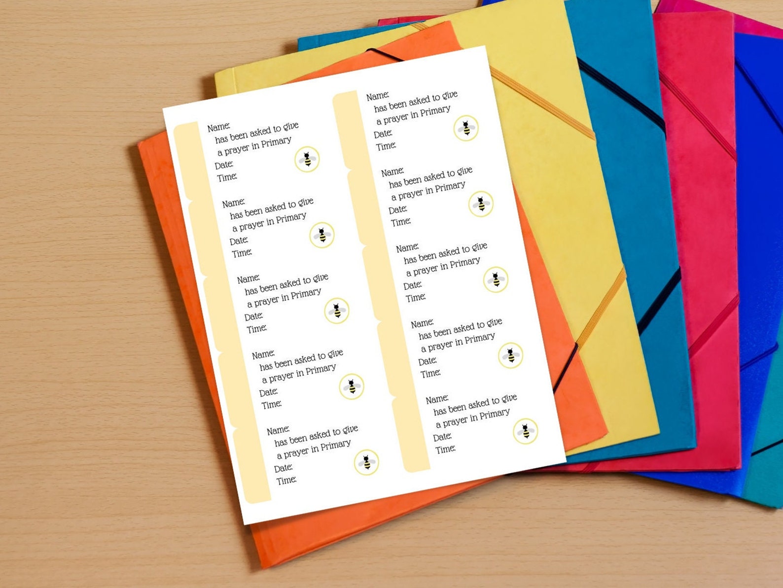 Bee Primary Assignment Sticker Printable on Label Template - Etsy