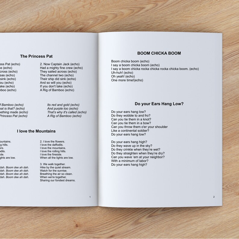 Girls Camp Songs & Games Printable Booklet || LDS Young Women’s Camp ...