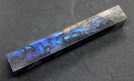 Cobalt Blue and Black Resin With Optional Black Dyed Buckeye | Etsy