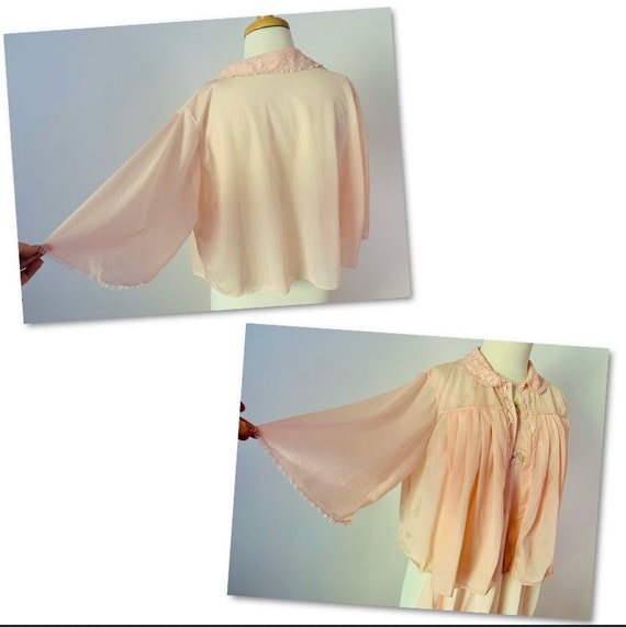 Vintage 1950s Sheer Dusty Pink Prestige Lace Full Sli… - Gem