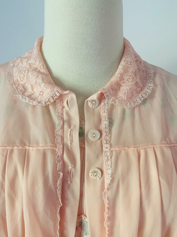 Vintage 1950s Sheer Dusty Pink Prestige Lace Full Sli… - Gem