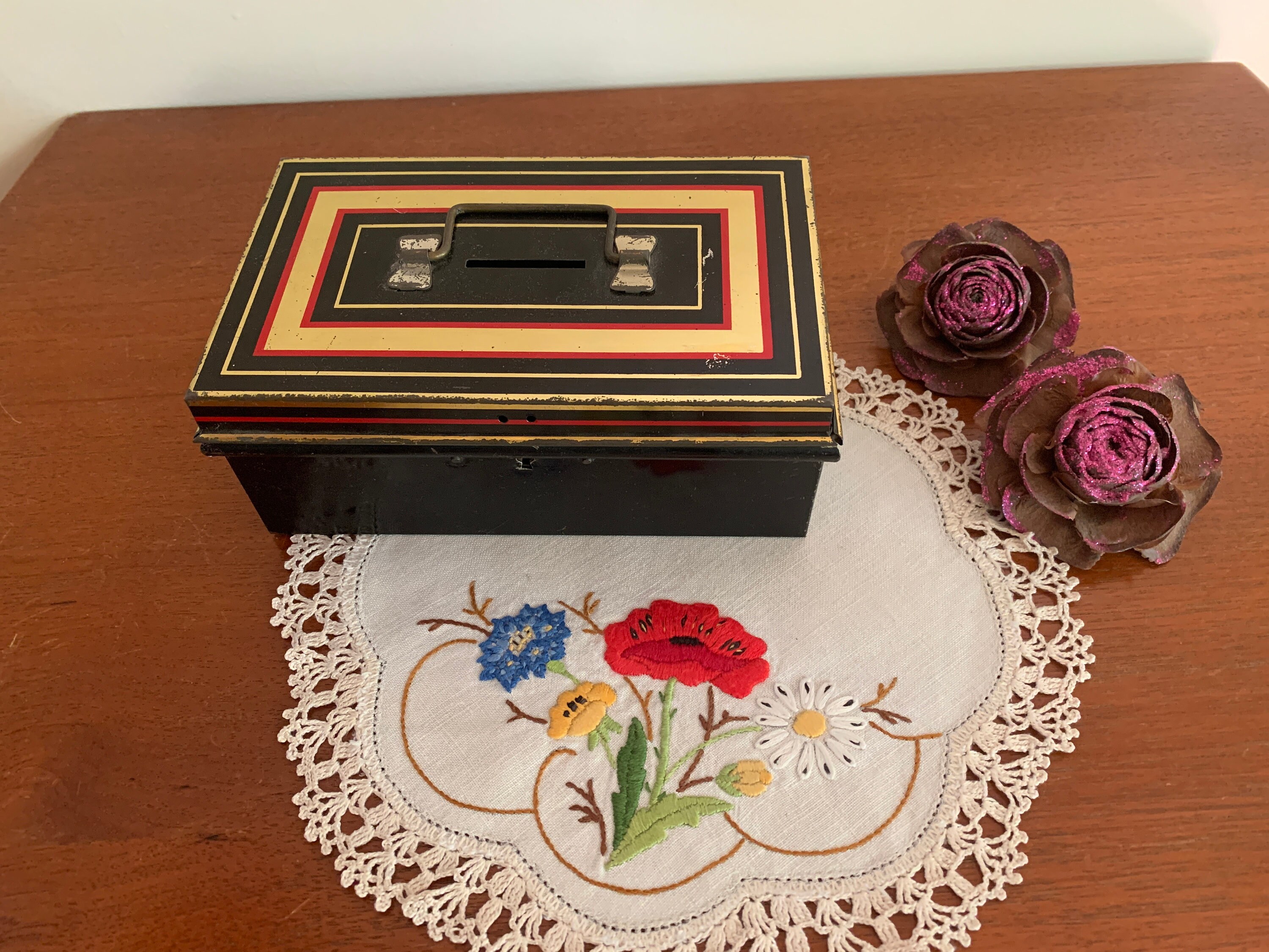 Vintage Metal Tin Money Box / Made England / Shabby Chic Bank | Etsy