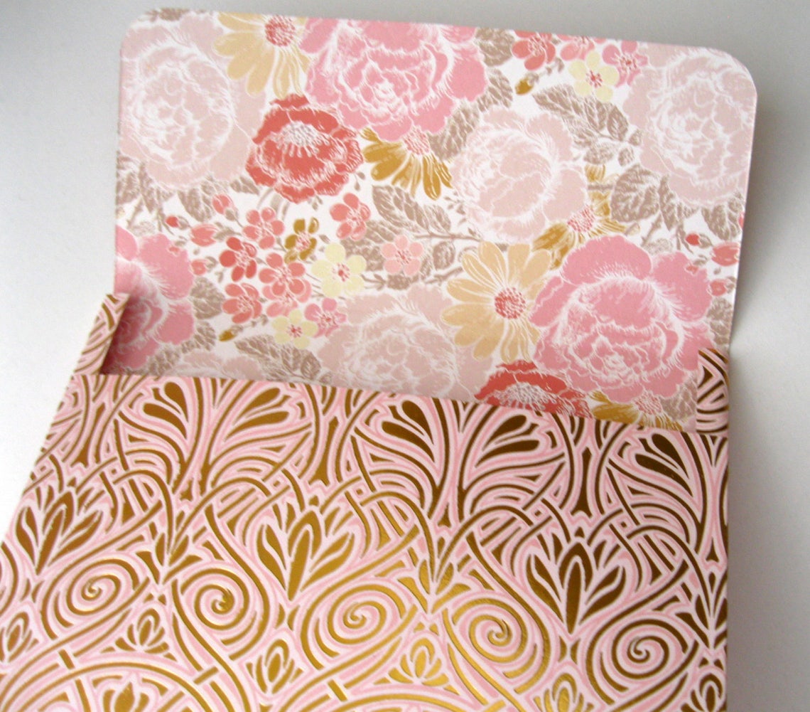 8 CD Envelopes Pink and Metallic Gold Cover Packaging Card Photo CD ...