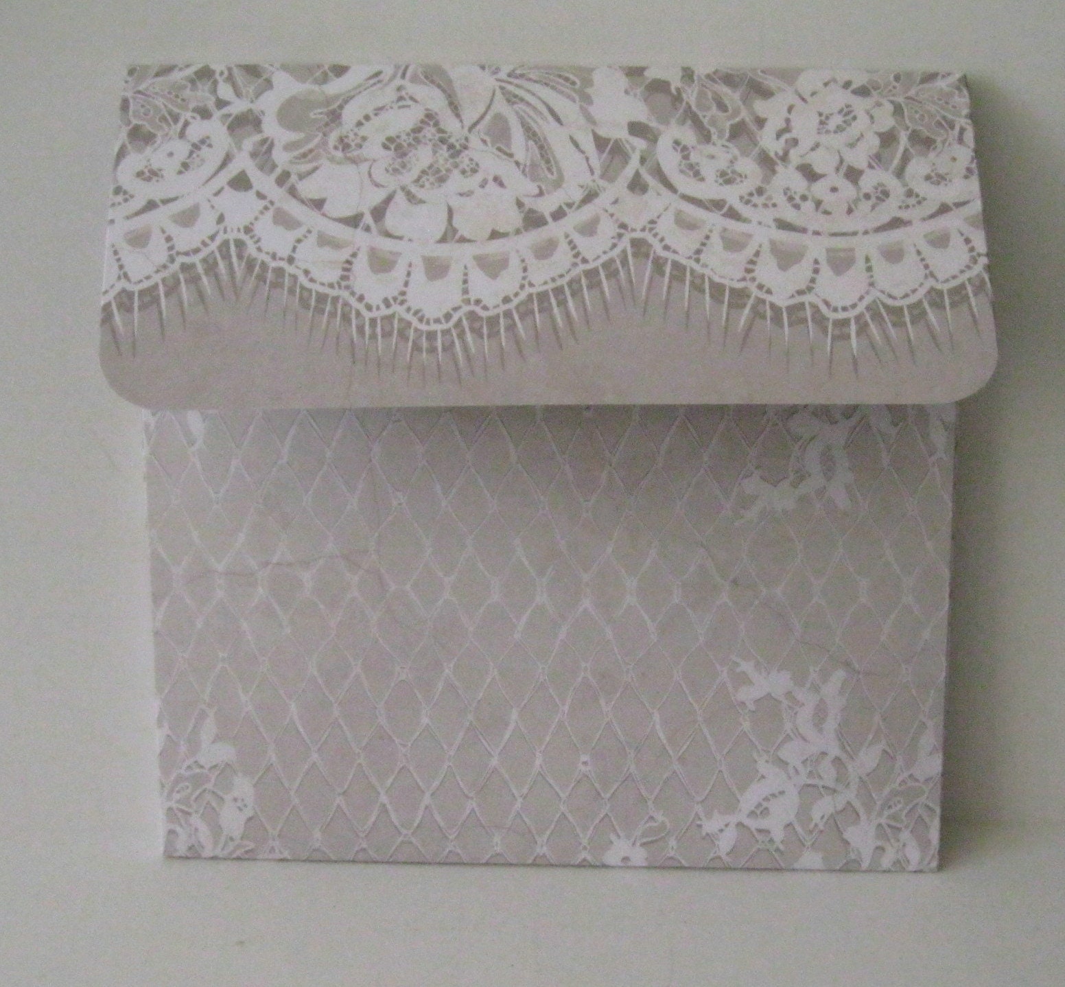8 CD Envelopes Soft Gray and White Lace Wedding Photographer 5 X 5 Card ...