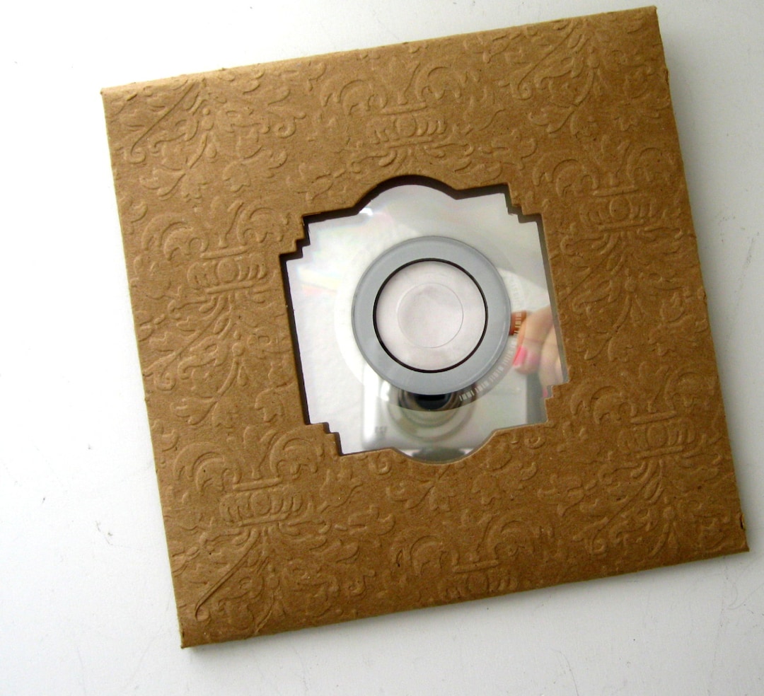 8 CD/DVD Envelopes Embossed Kraft Disk Covers Window Card Photo Disk ...