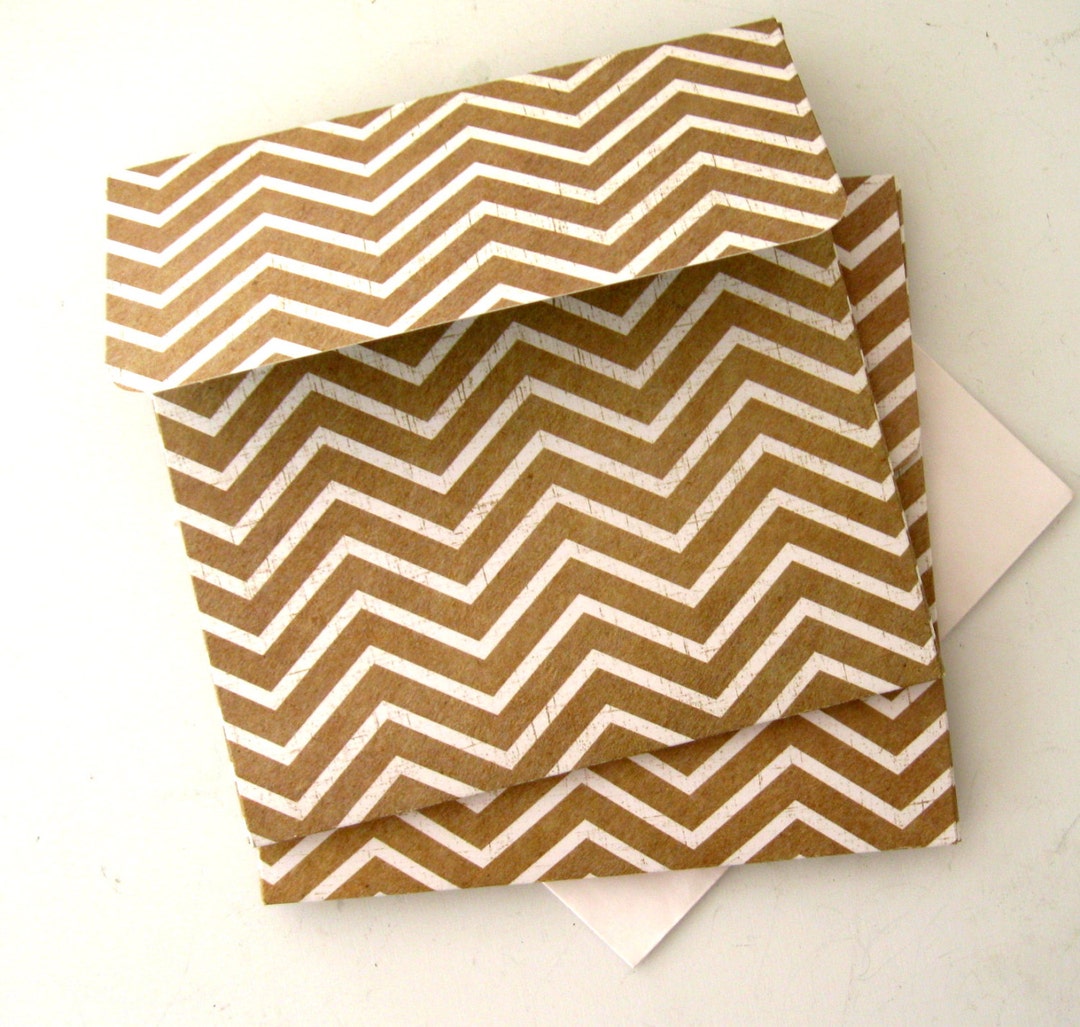 8 CD Envelopes Taupe Chevron With Aqua Disk Covers Card Photos Disk ...