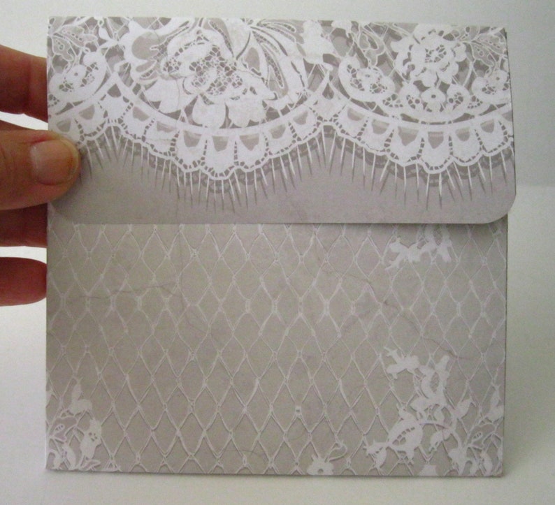 8 CD Envelopes Soft Gray and White Lace Wedding Photographer 5 - Etsy