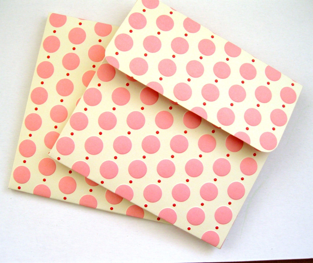 8 CD Envelopes Pink Dot Ivory Design Disk Covers Card Photos Disk ...