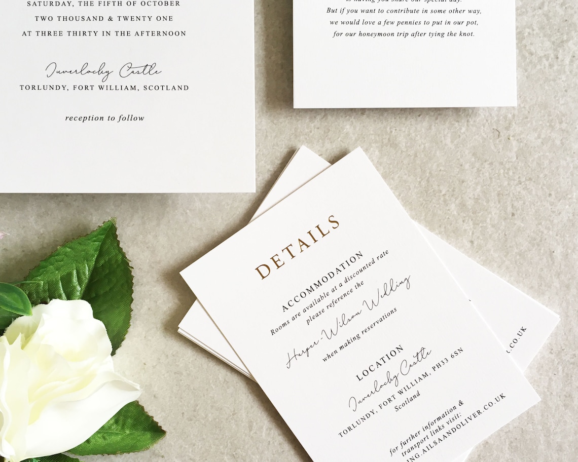 Ailsa Foil Print Concertina Wedding Invitation Folding - Etsy