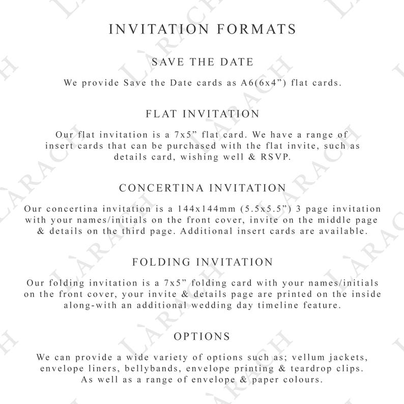 Concertina Folding Wedding Invitation. Gold Foil Concertina Invitation ...