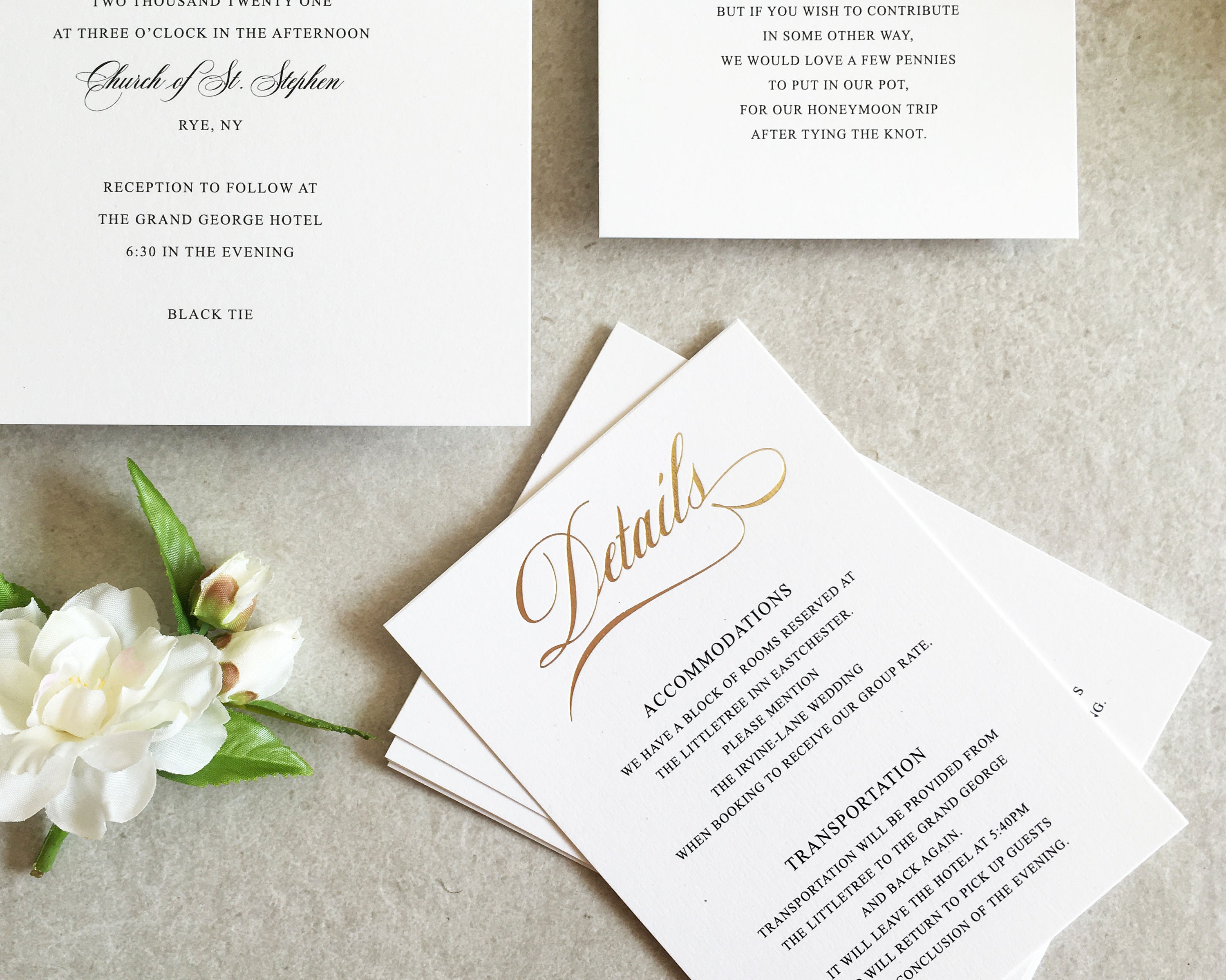 Cassandra Foil Print Concertina Wedding Invite - Folding Wedding Invite ...