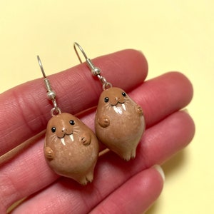 Miniature Walrus Earrings, Baby Walrus Art, Polymer Clay Walrus Charms ...