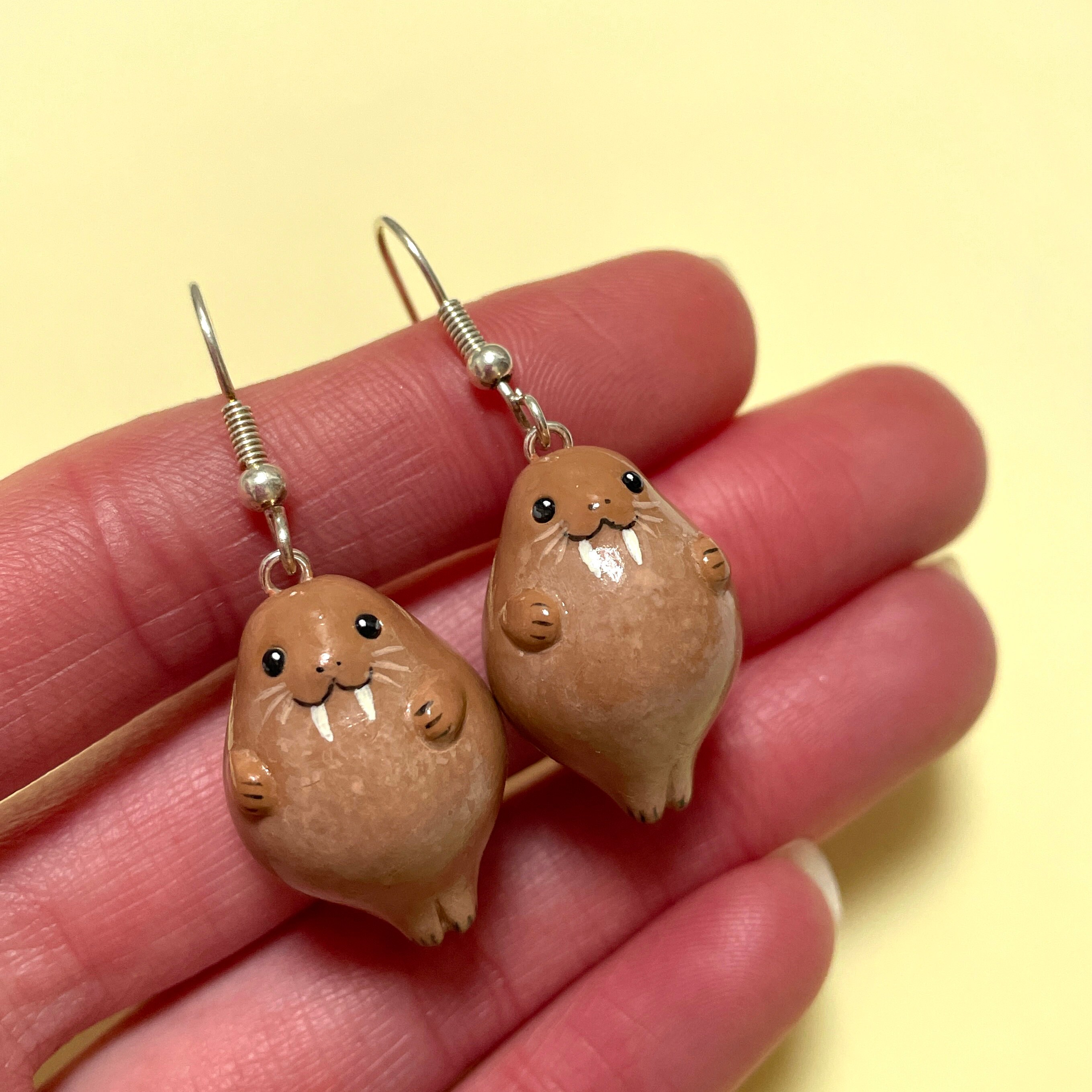 Miniature Walrus Earrings Baby Walrus Art Polymer Clay - Etsy