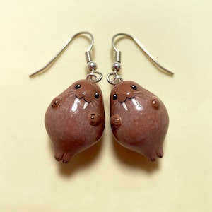 Miniature Walrus Earrings, Baby Walrus Art, Polymer Clay Walrus Charms ...