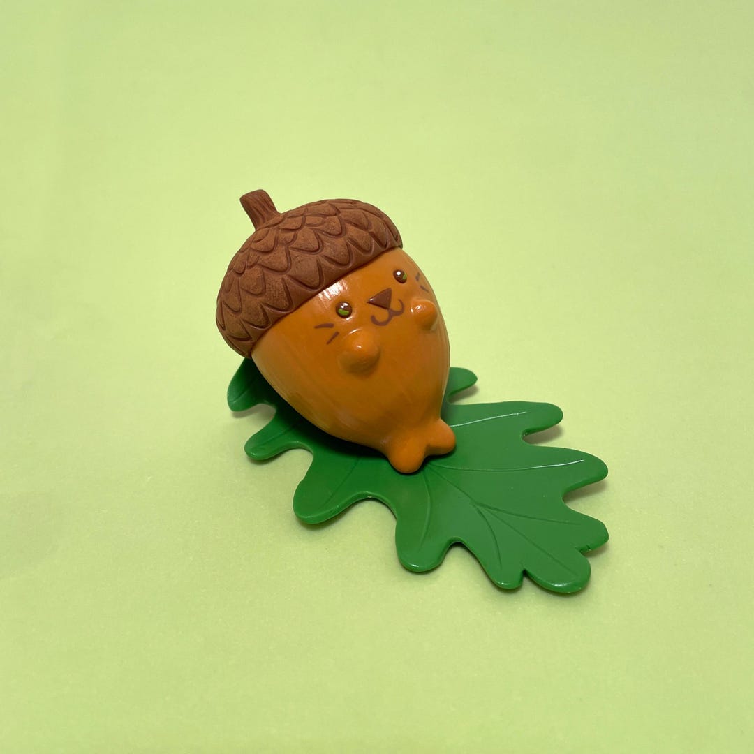 Acorn Seal With Oak Leaf Lounge Sculpture, Cute Fall Character - Etsy