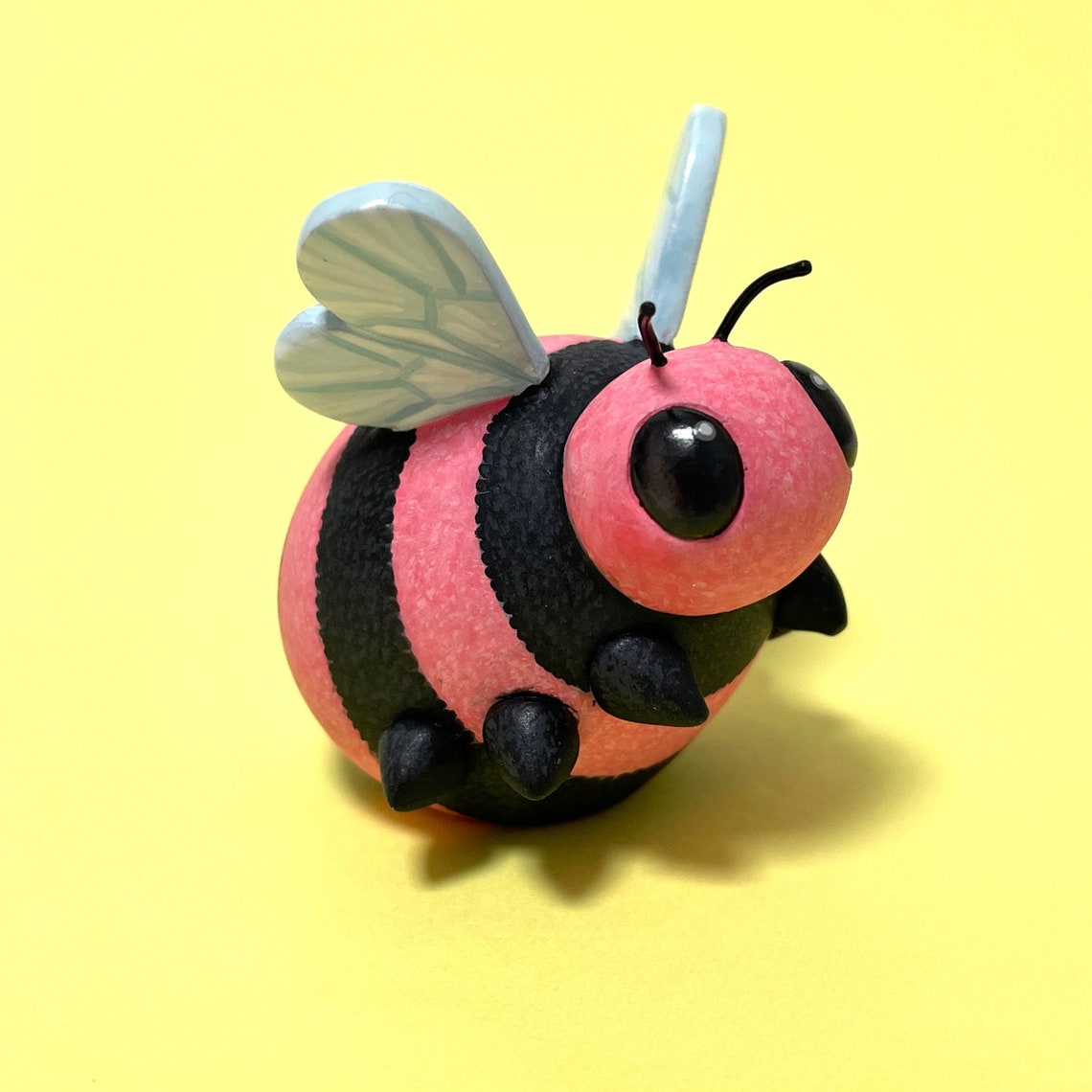 Cute Polymer Clay Bee Pink Bee Art Fluffy Pink Animal | Etsy